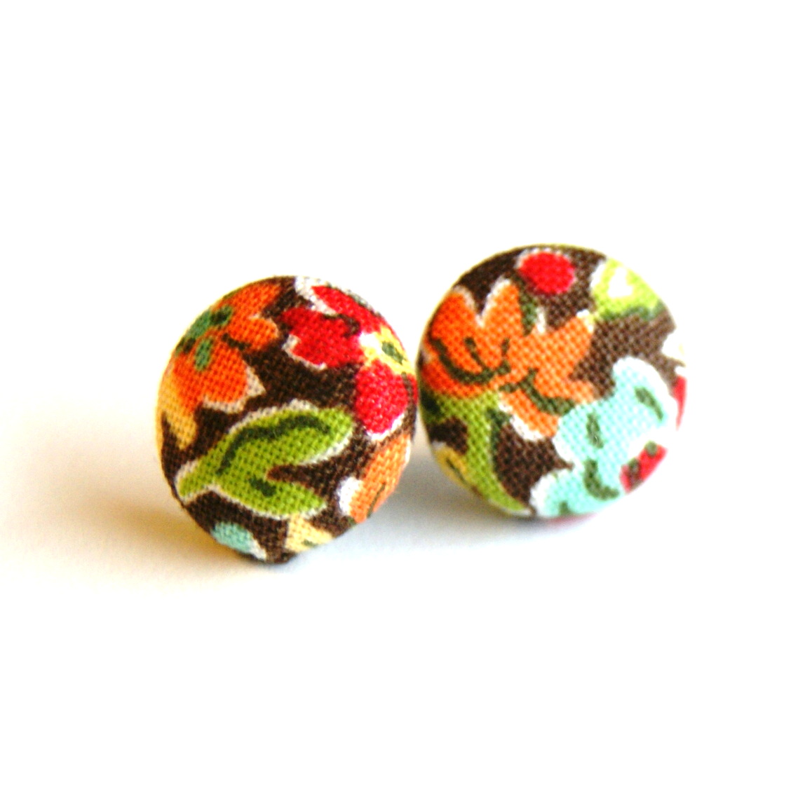 Colorful Flower Fabric Studs on Luulla